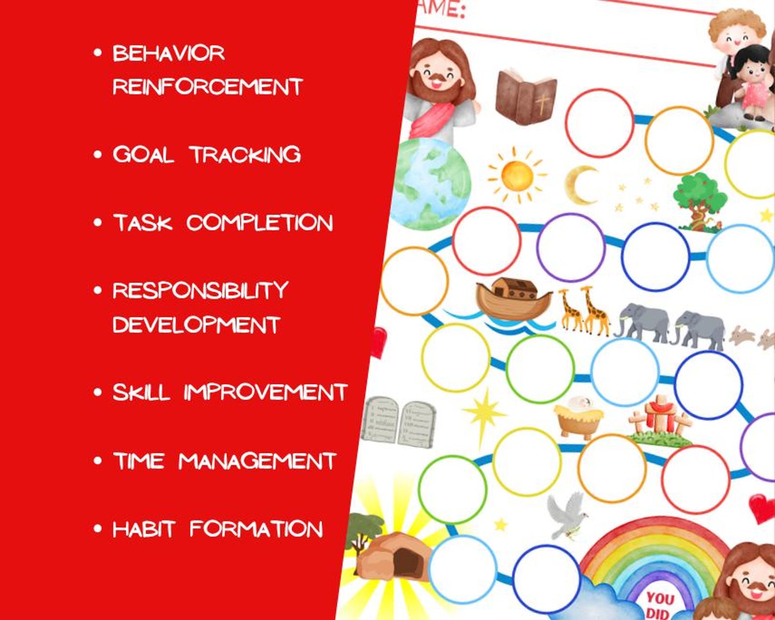 Jesus Reward Chart, Bible Reading Tracker, Church School Chart ...