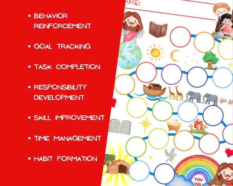 Jesus Reward Chart, Bible Reading Tracker, Church School Chart ...