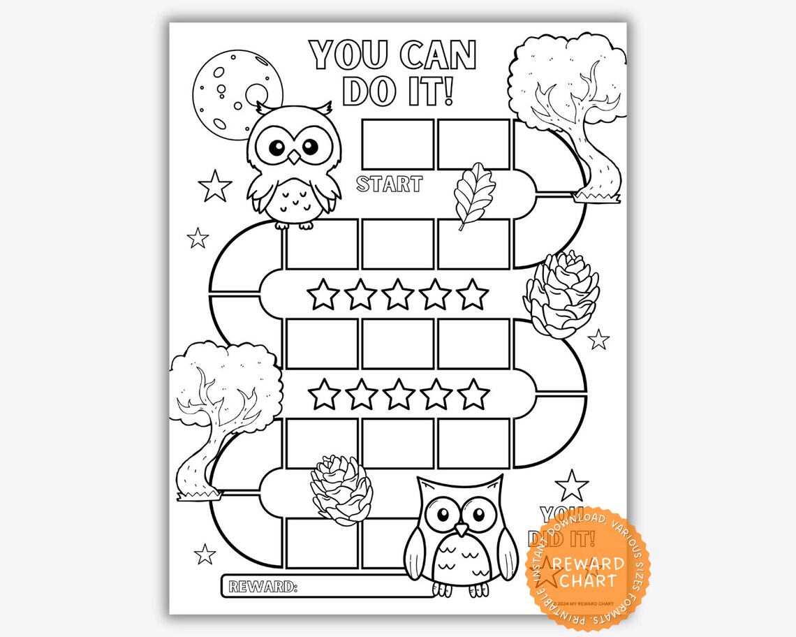 Printable Halloween Reward Chart Coloring Pages, Kids Fall Reward Chart ...