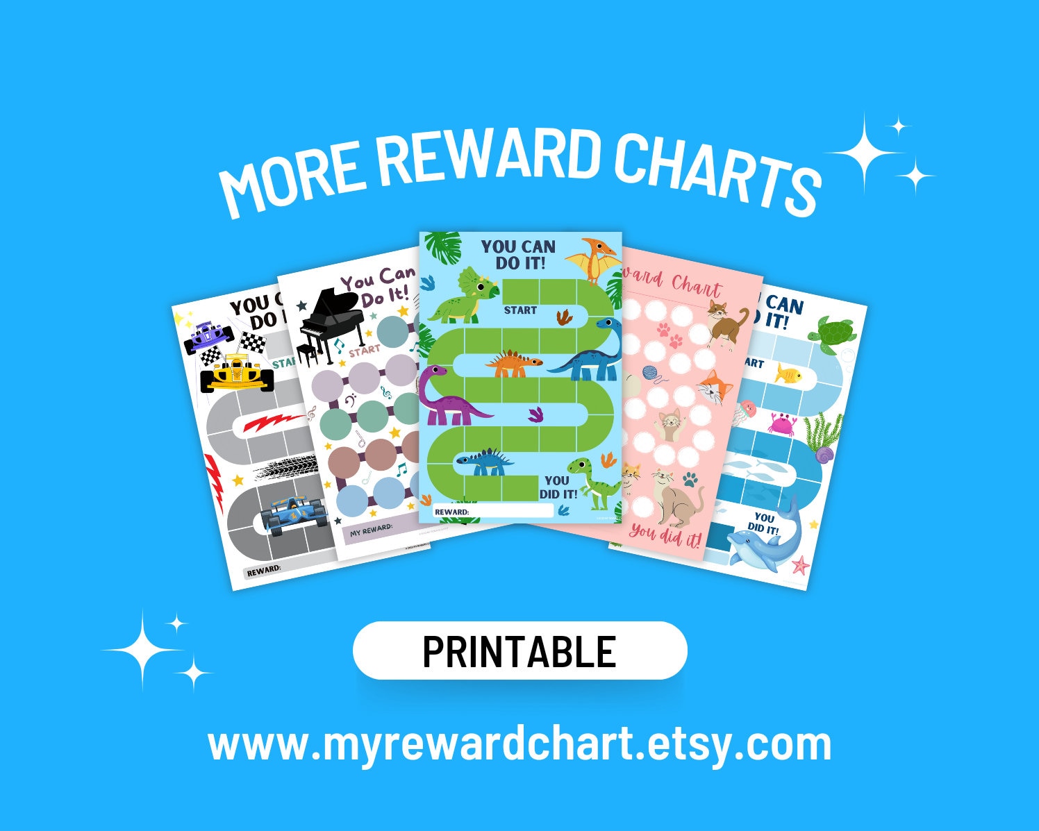 Reward Chart Printable, Kids Reward Chart, Potty Training Chart, Ocean ...