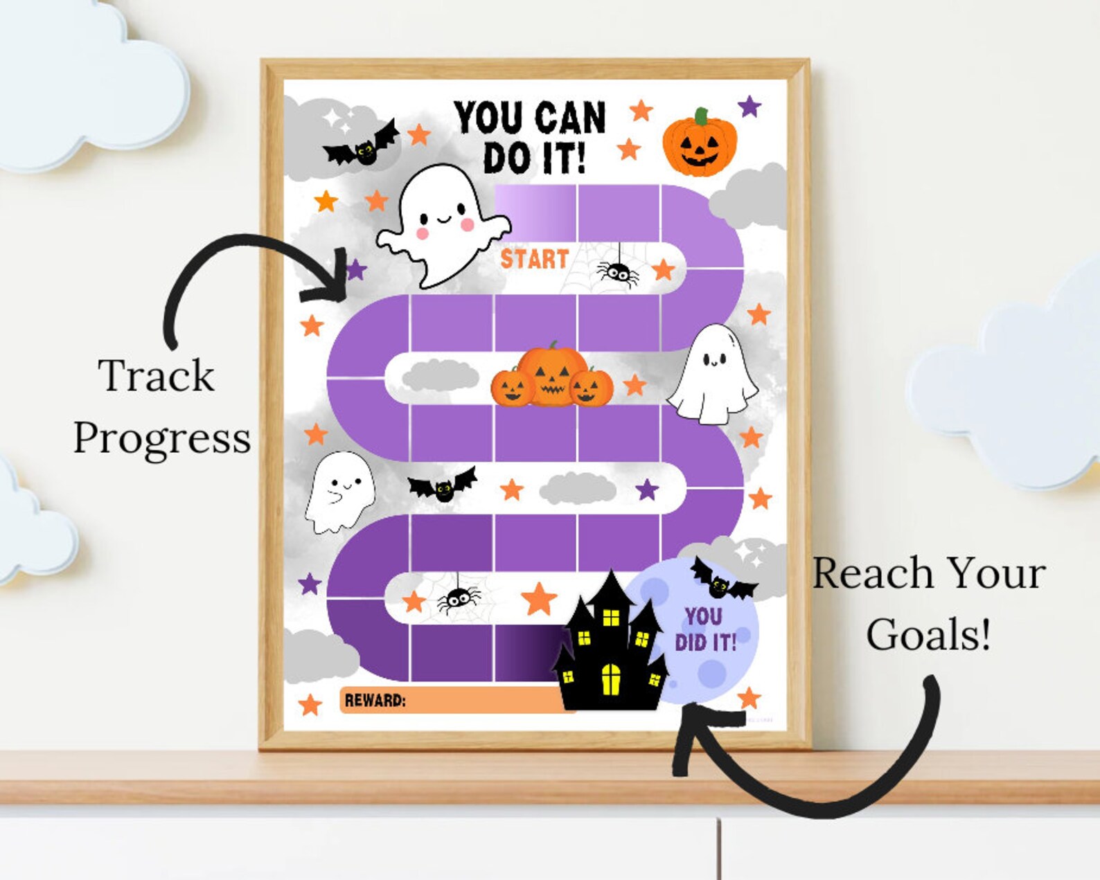 Halloween Reward Chart, Printable Reward Chart, Kids Fall Sticker Chart ...
