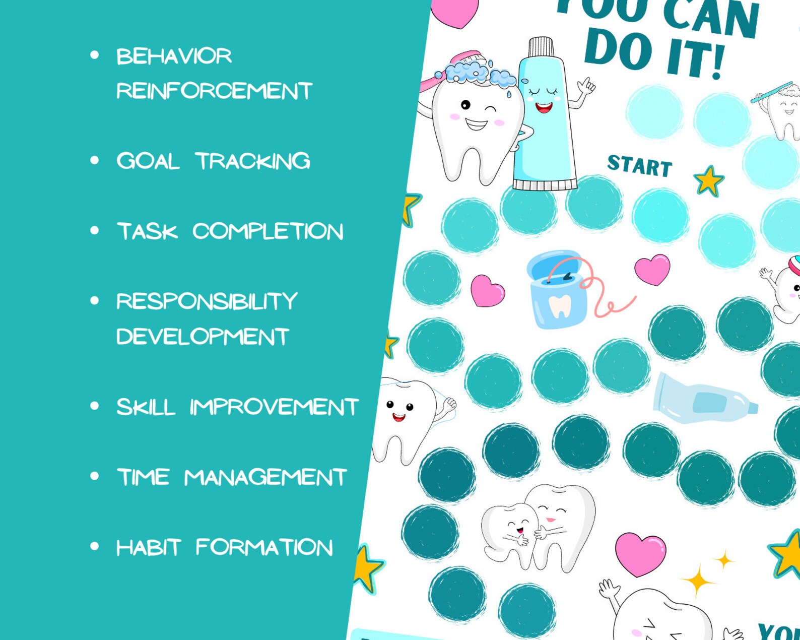 Reward Chart, Brush Your Teeth Reward Chart, Kids Reward Chart, Teeth ...