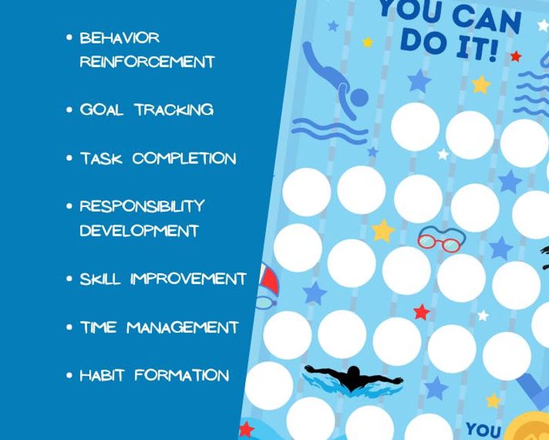 Swimming Reward Chart, Sport Reward Chart, Athlete Sticker Chart ...