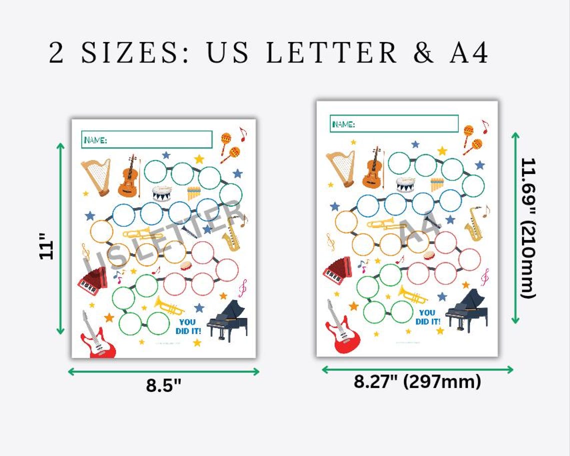 Printable Music Reward Chart, Music Practice, Violin Practice Chart ...