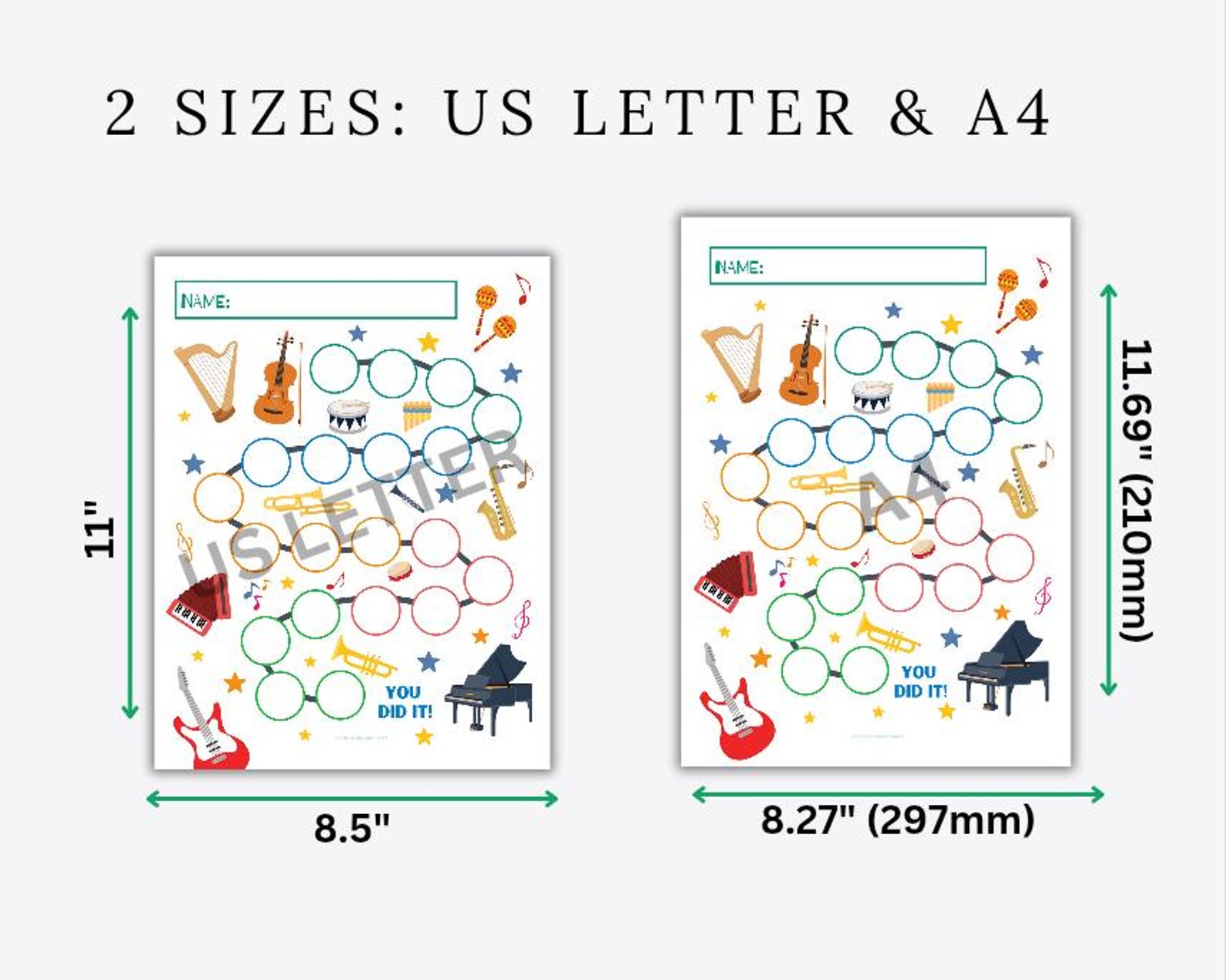 Printable Music Reward Chart, Music Practice, Violin Practice Chart ...