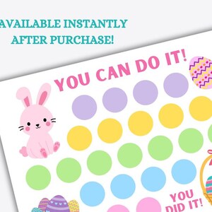 Printable Easter Bunny Reward Chart: Kids Behavior Tracker (PDF, JPG ...