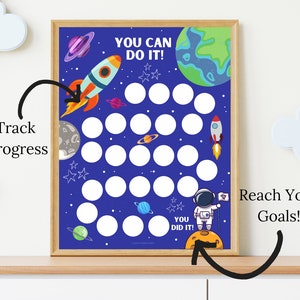 Outer Space Reward Chart Printable, Astronaut Sticker Chart, Toddler ...