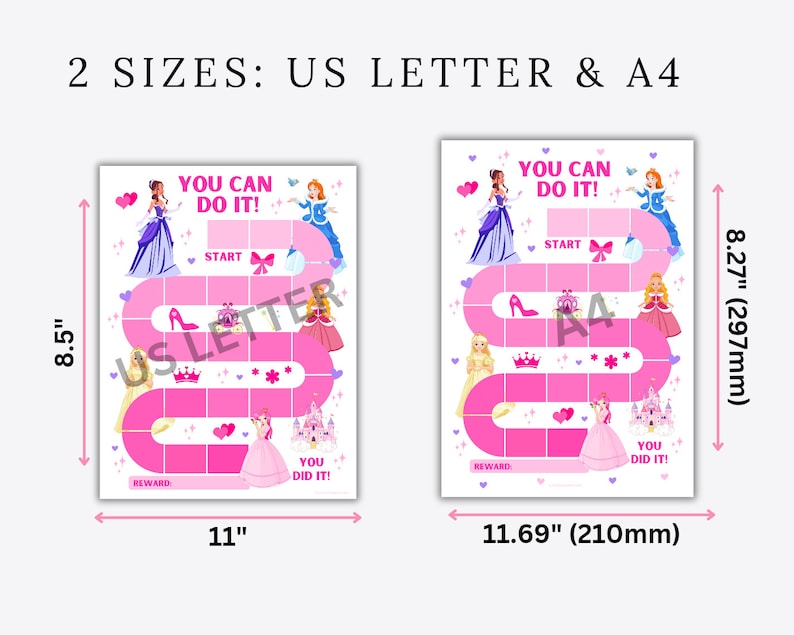 Girls Princess Reward Chart Printable, Kids Reward Chart, Behaviour ...