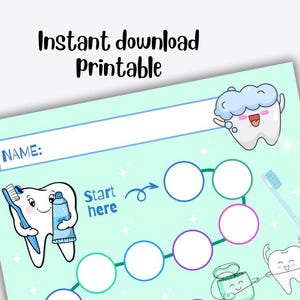 Reward Chart, Kids Brush Teeth Reward Sticker Chart, Behavior Tracker ...
