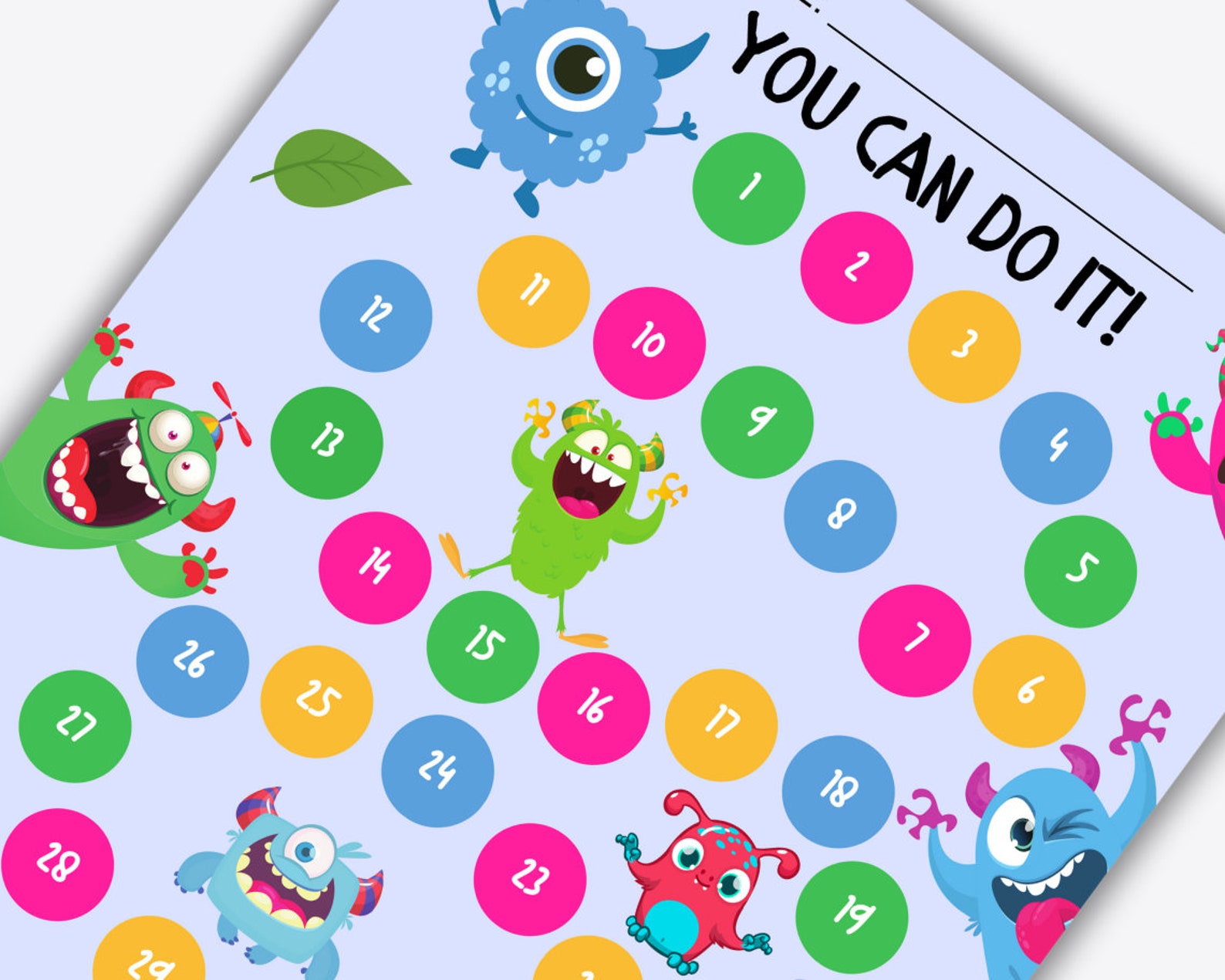 Monster Reward Chart Printable Reward Chart Kids Reward - Etsy