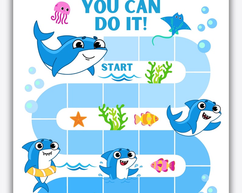 Printable Potty Training Chart, Shark Reward Chart, Kids Reward Chart ...