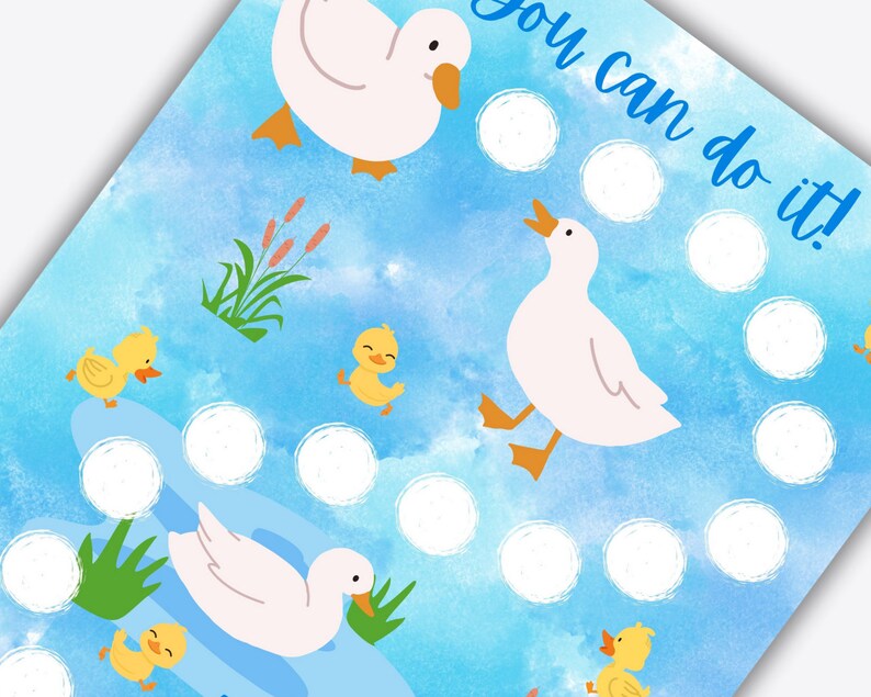 Duck Reward Chart Printable: Kids Potty Training, Chore Chart (PDF) - Etsy