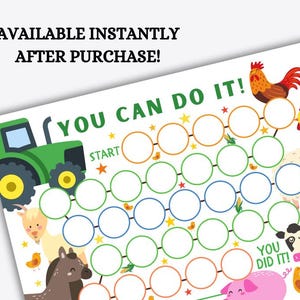 Farm Animal Reward Chart: Kids Printable Behavior Tracker (PDF) - Etsy