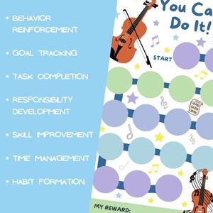 Printable Violin Reward Chart, Music Reward Chart, Violin Practice ...