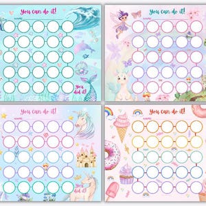 Girls Potty Training Chart Bundle, Fairy Dragon Reward Chart, Unicorn ...