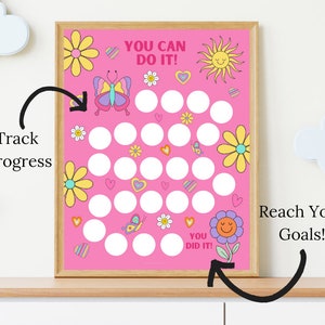 Printable Flower Reward Chart for Girls, Groovy Reward Chart, Flower ...