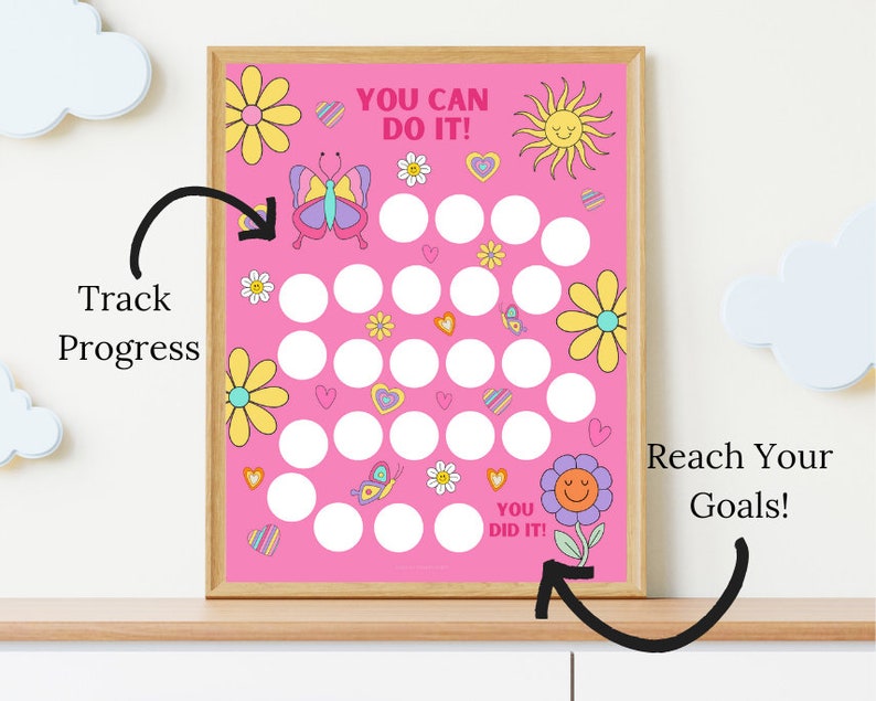 Printable Flower Reward Chart for Girls, Groovy Reward Chart, Flower ...