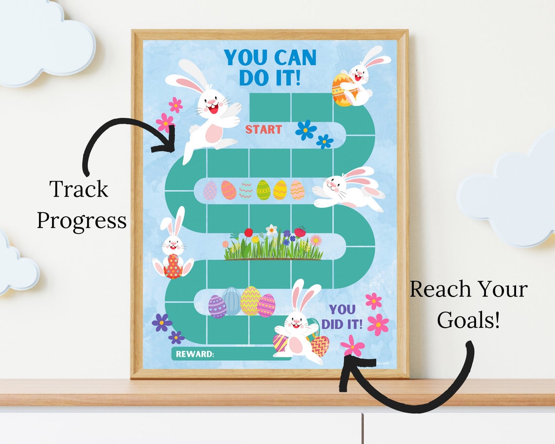 Easter Reward Chart, Easter Bunny Potty Training Chart, Bunny Reward ...