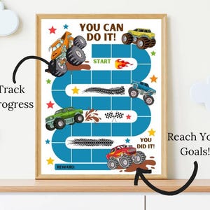 Monster Truck Reward Chart Bundle Sticker Chart Kids Behavior Chart ...