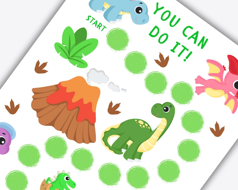 Dinosaur Reward Chart Dino Potty Training Chart for Toddlers - Etsy