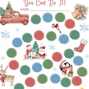 Christmas Reward Chart, Printable Sticker Chart, Kids Reward Chart ...