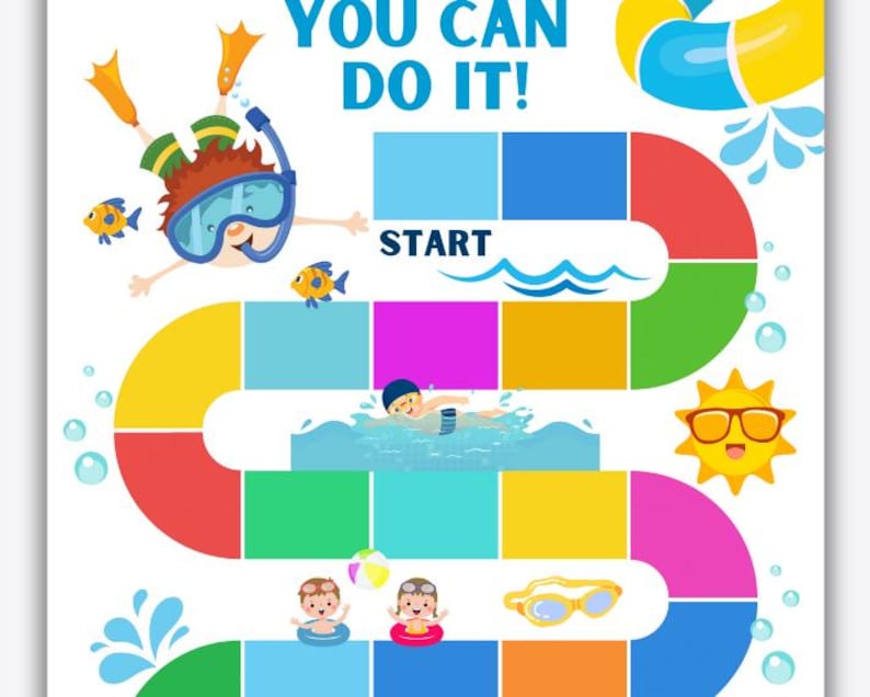 Swimming Pool Reward Chart: Kids Summer Swim Tracker (PDF Downloadable ...