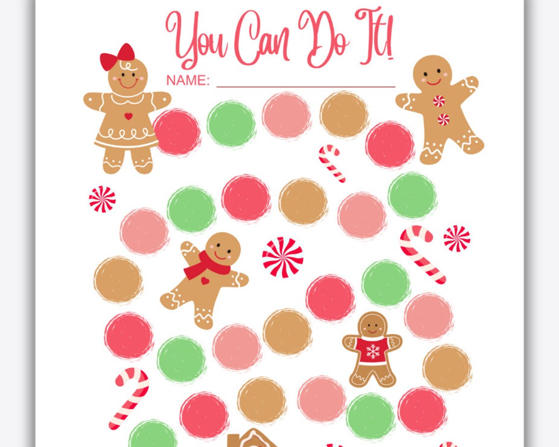 Festive Gingerbread Reward Chart: Printable Christmas Behavior Tracker ...