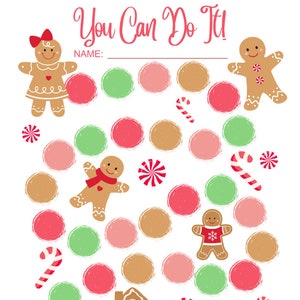 Printable Gingerbread Reward Chart, Christmas Reward Chart, Potty ...