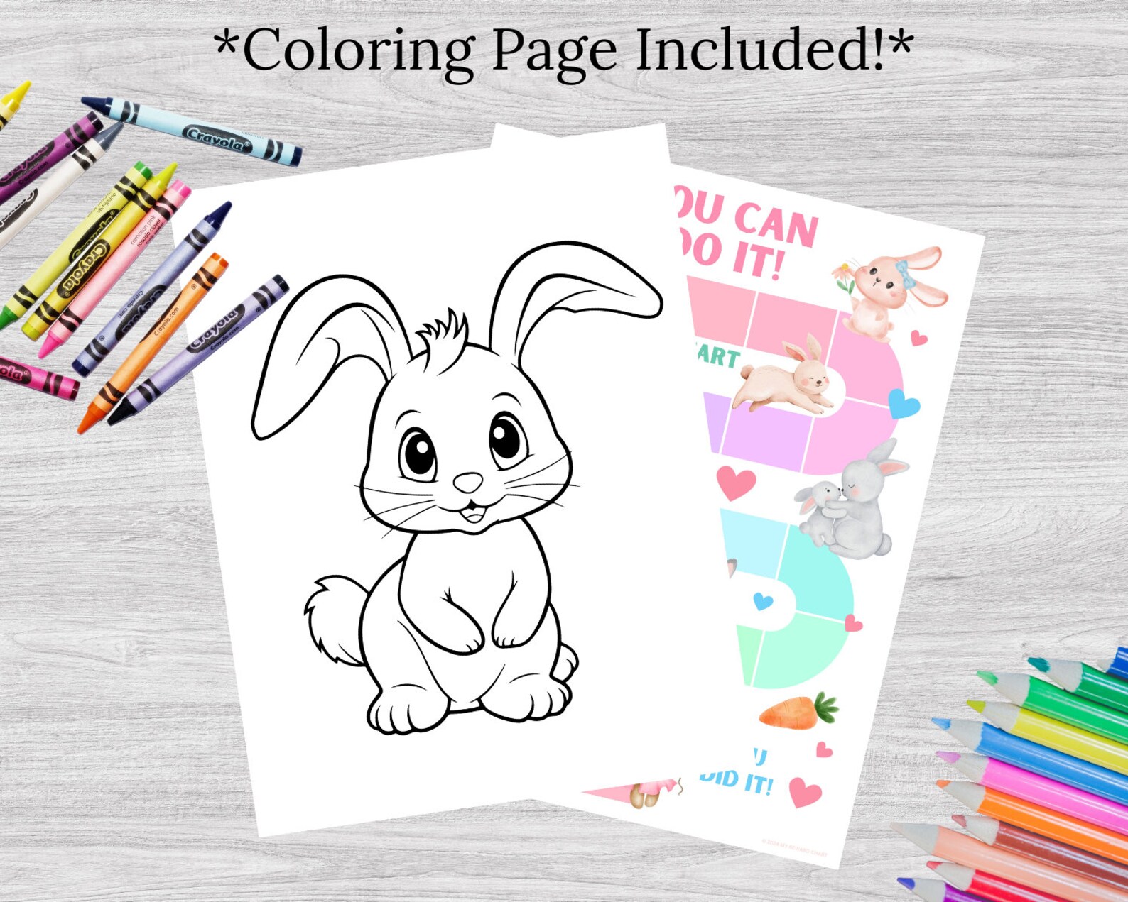 Printable Bunny Reward Chart, Potty Training Chart, Kids Reward Chart ...