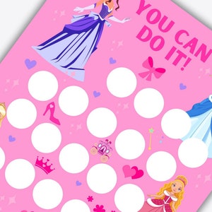 Princess Sticker Chart Printable, Kids Reward Chart, Behaviour Chart ...