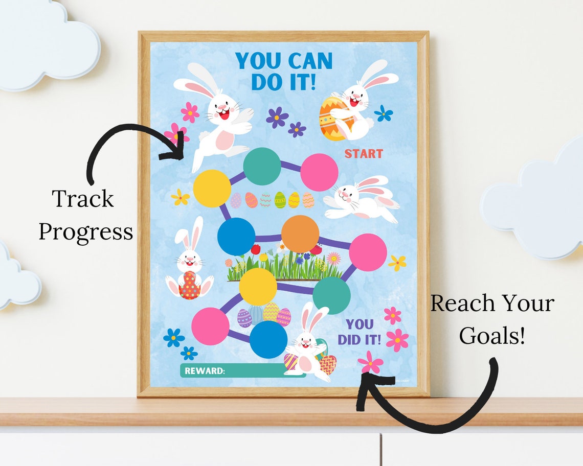 Easter Reward Chart, Easter Bunny Potty Training Chart, Bunny Reward ...