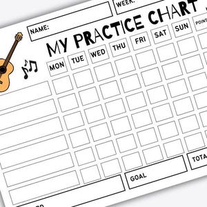 Printable Guitar Practice Reward Chart: Music Progress Tracker (PDF) - Etsy