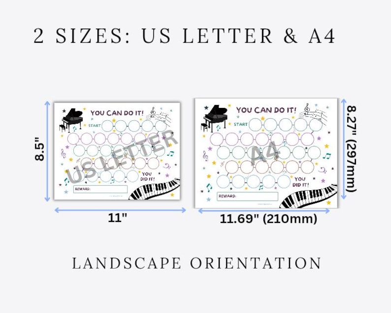 Printable Piano Practice Reward Chart (PDF, PNG, JPG) - Etsy