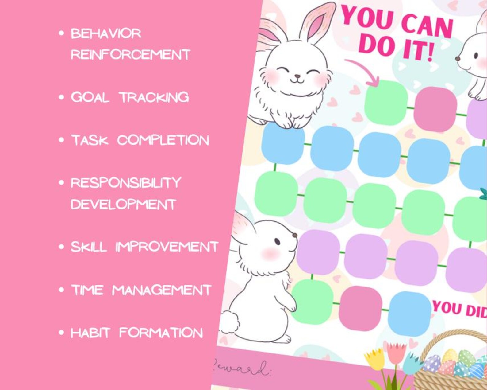 Printable Bunny Reward Chart, Bunny Behavior Chart for Girls, Bunny ...