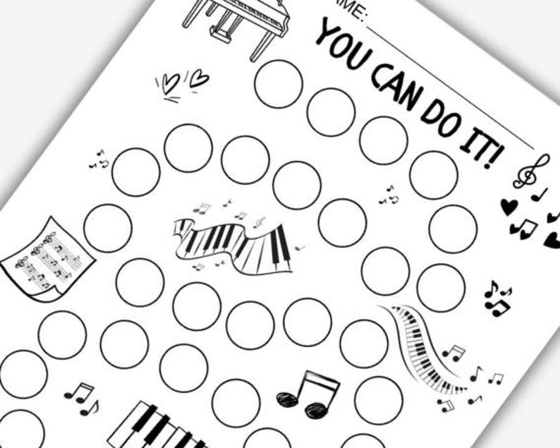 Piano Practice Reward Chart | Printable Music Tracker & Sticker Chart ...