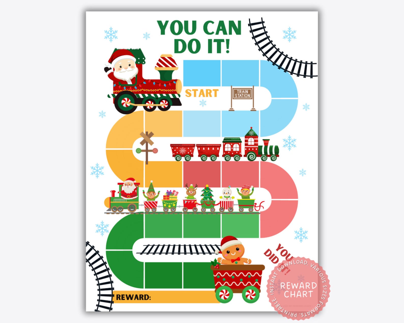 Christmas Train Reward Chart: Holiday Behavior Tracker (digital ...