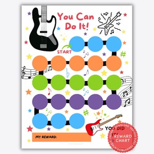 Electric Guitar Practice Reward Chart: Music Class Printable (PDF) - Etsy