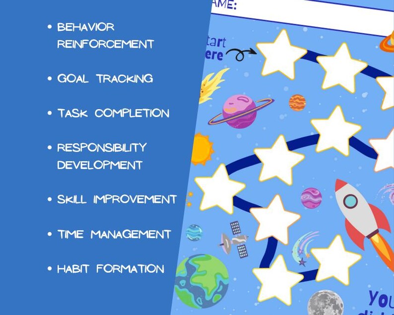 Outer Space Reward Chart: Rocket Theme, Toddler Habit Tracker (PDF) - Etsy