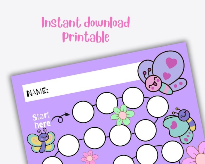 Butterfly Reward Sticker Chart, Toddler Reward Chart, Printable Potty ...