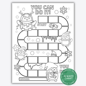 Christmas Coloring Reward Chart Bundle – Printable Holiday Behavior ...