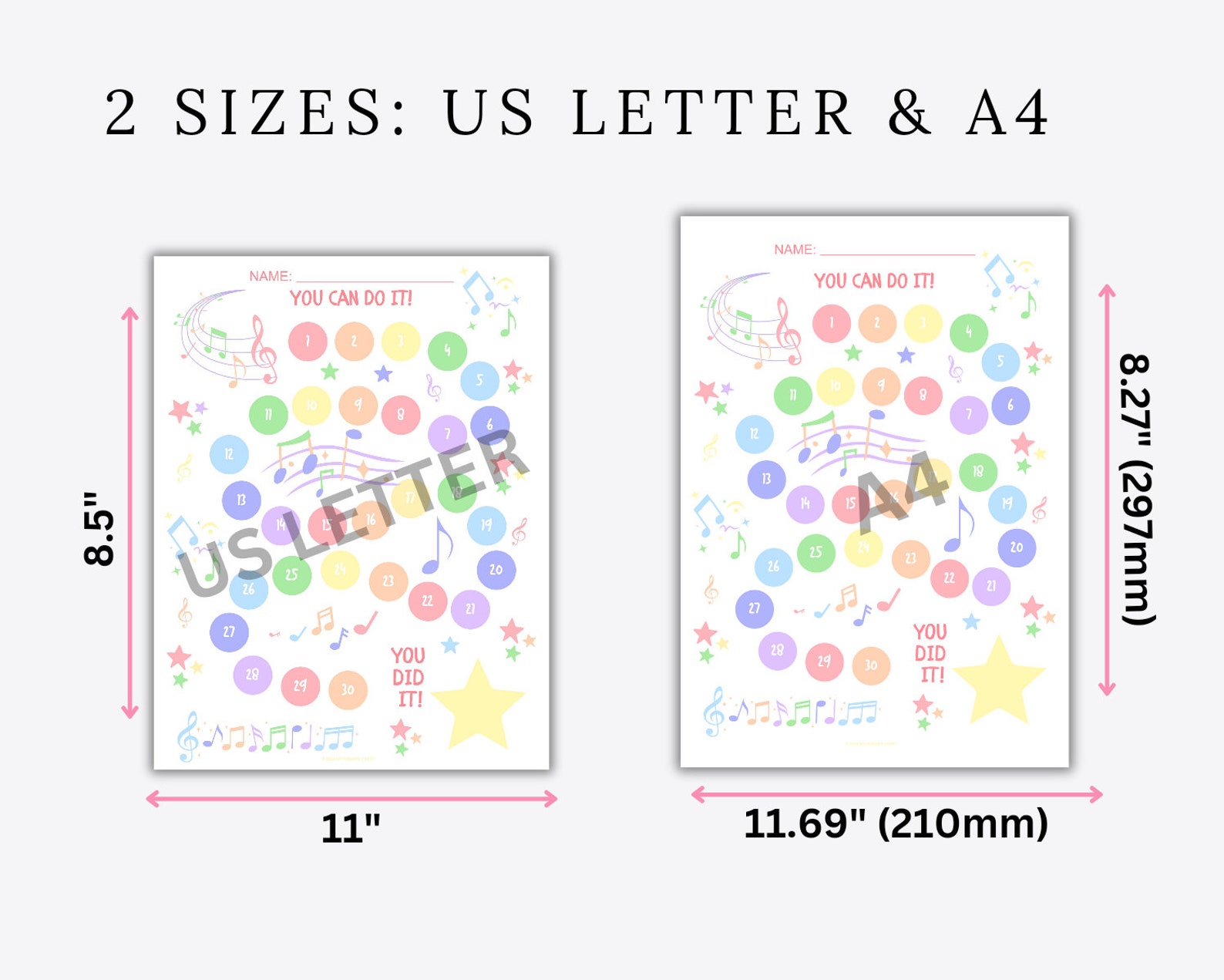 Printable Rainbow Music Practice Reward Chart (PDF, PNG, JPG) - Etsy