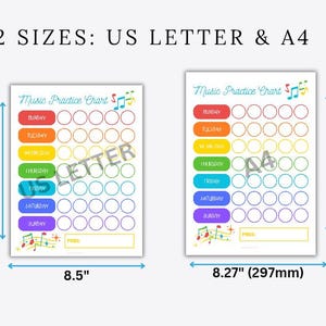 Printable Music Practice Reward Chart: Fun Tracker for Piano, Guitar ...