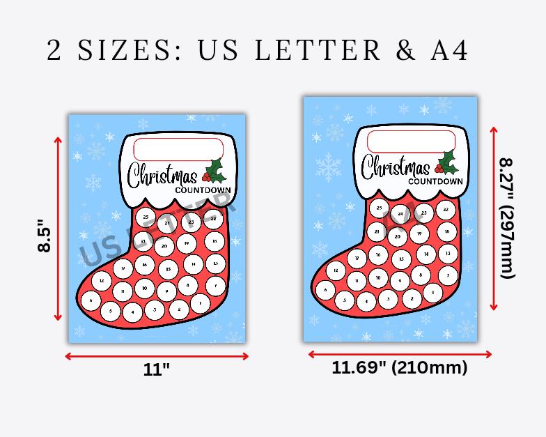 Printable Christmas Countdown Stocking: Reward Chart (PDF) - Etsy