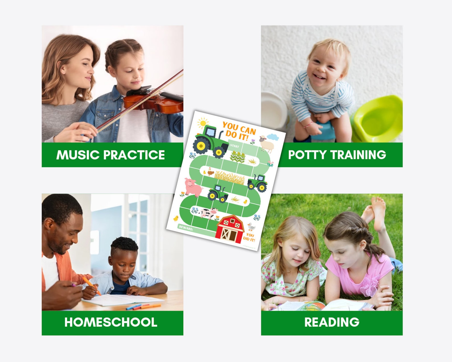 Printable Tractor Reward Chart, Potty Training Chart, Sticker Chart ...