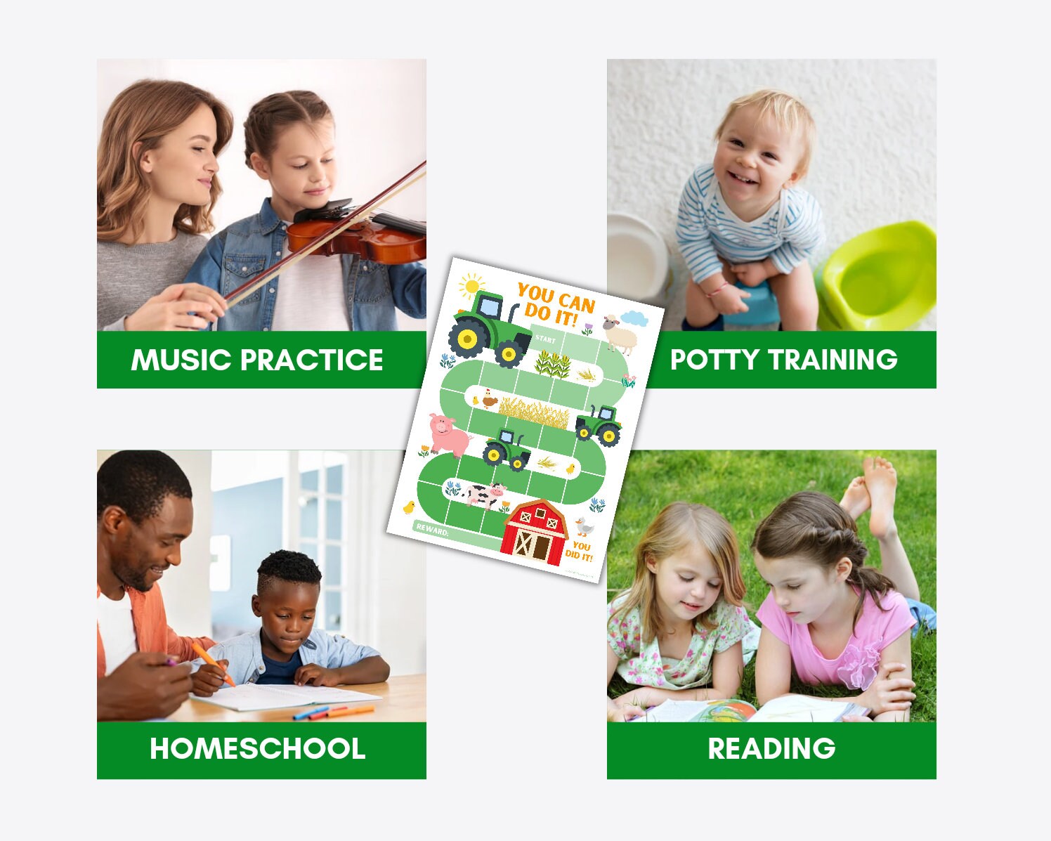 Printable Tractor Reward Chart, Potty Training Chart, Sticker Chart ...