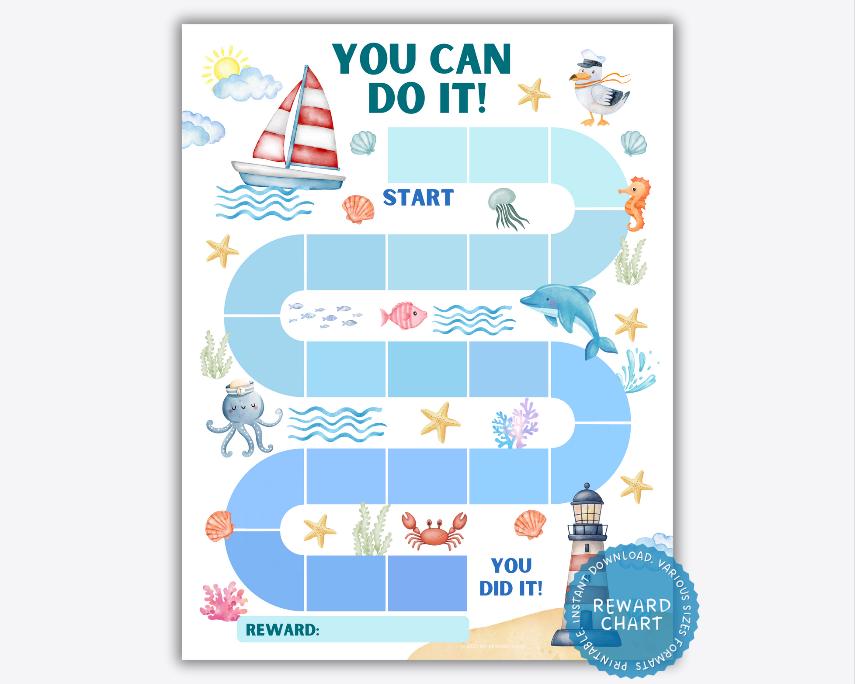 Nautical Kids Reward Chart: Printable Behavior & Chore Tracker (PDF) - Etsy