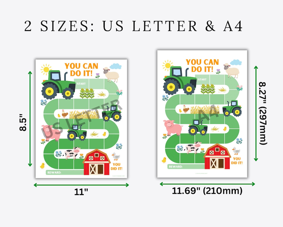 Printable Tractor Reward Chart, Potty Training Chart, Sticker Chart ...