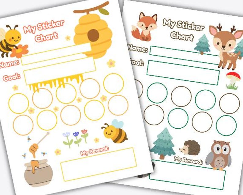 Classroom Reward Charts Bundle Bees and Woodland Animals Behavior ...