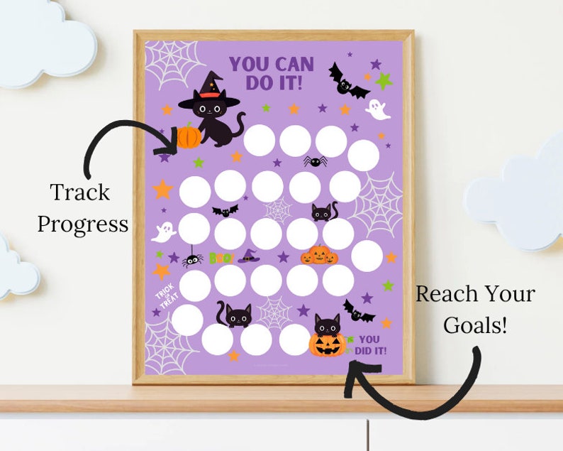 Halloween Cat Reward Chart: Spooky Kids Printable (PDF) - Etsy