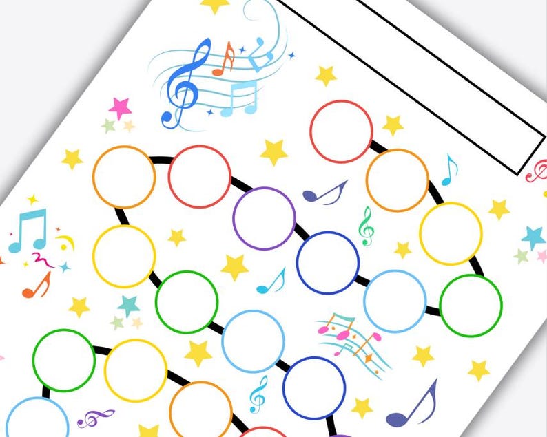 Printable Music Practice Reward Chart: Rainbow Design (PDF, PNG, JPG ...